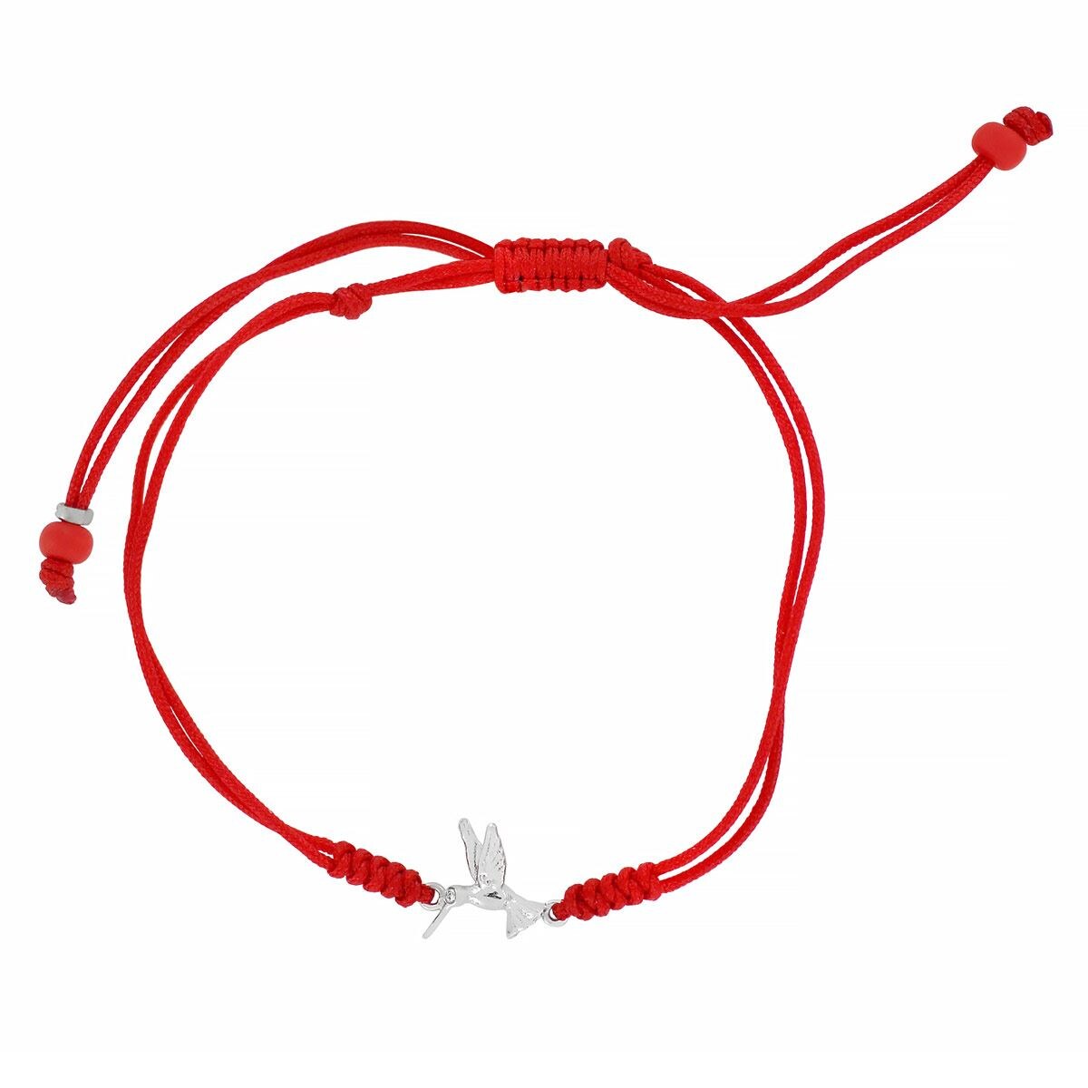Pulsera Dvillalpando Colibrí Hilo Rojo Plata .925