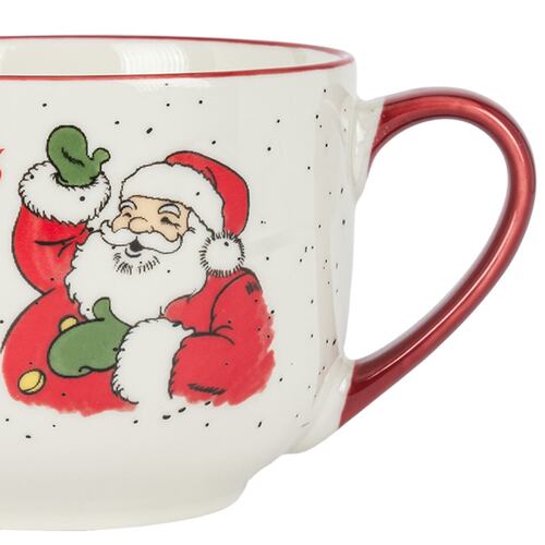 Taza Porcelana 600 ml Diseño Santa Claus Feliz Navidad Crown Baccara