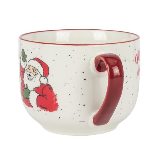 Taza Porcelana 600 ml Diseño Santa Claus Feliz Navidad Crown Baccara