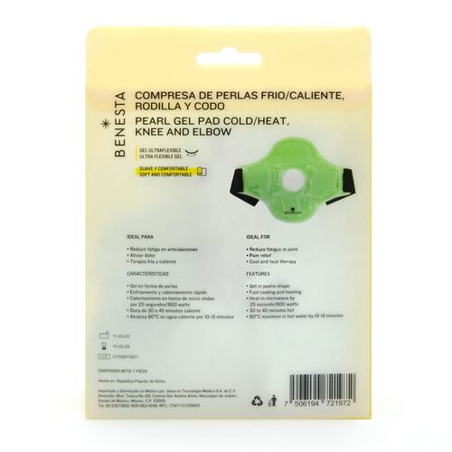 Compresa de perlas para rodilla y codo cold/heat