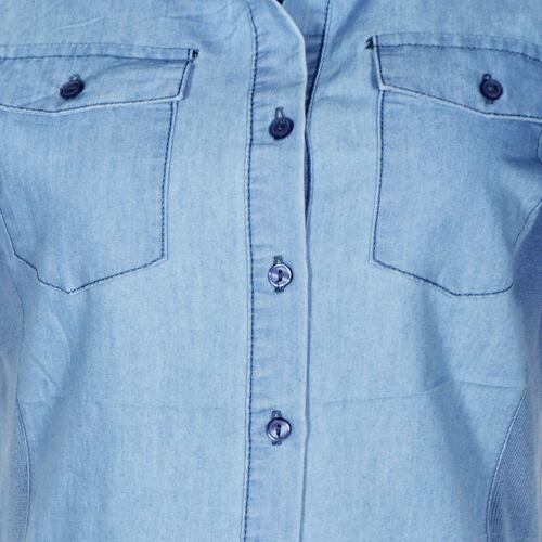 Blusa De Mezclilla Para Mujer, Con Botones Philosophy Jr Talla Grande ...