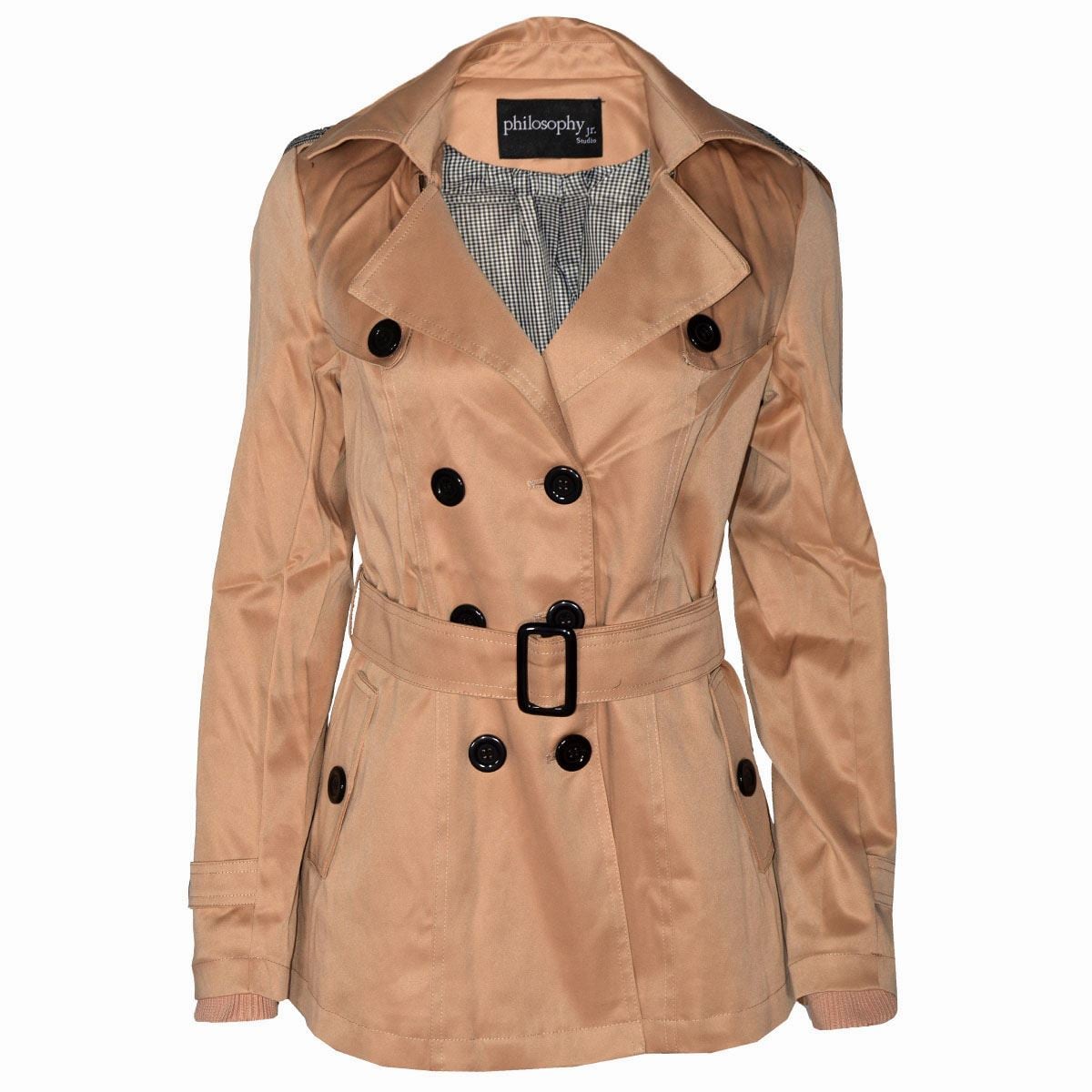 Gabardina Philosophy con cinturón para mujer talla extra grande