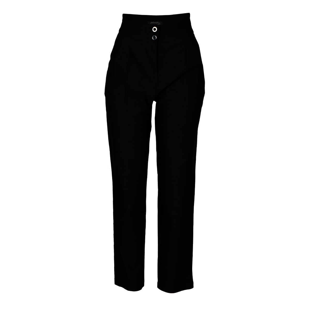 Pantalón Recto Liso Philosophy Color Negro Talla Grande para Mujer