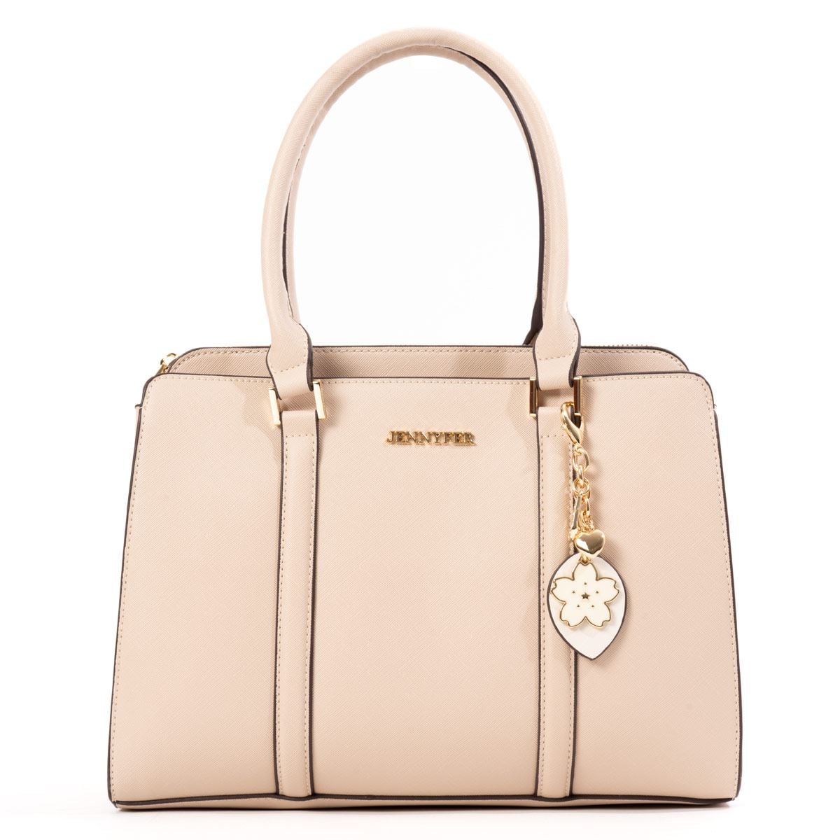 Bolsa Jennyfer Modelo 9612-3 Satchel color beige.