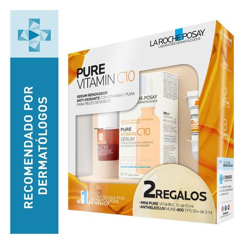 La Roche Posay Kit de serum facial anti-oxidante para pieles sensibles ...