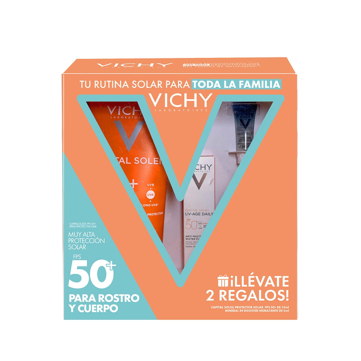 Vichy Capital Soleil FPS 50 Protector Solar Familiar + Vichy Capital Soleil UV-Age Daily FPS 50 ...