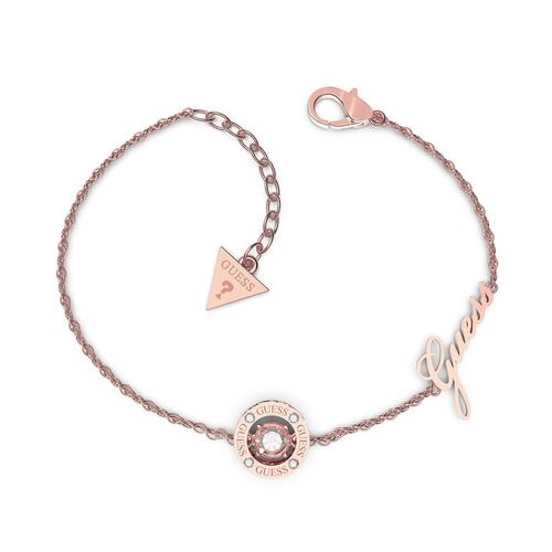 Brazalete Guess Dama Solitaire De Acero Inoxidable En Tono Oro Rosa