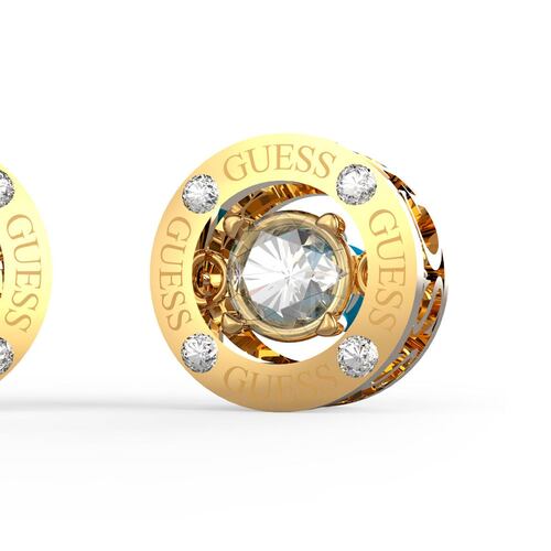 Aretes Guess Dama Solitaire De Acero Inoxidable En Tono Oro ...