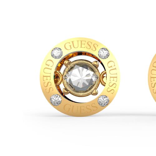 Aretes Guess Dama Solitaire De Acero Inoxidable En Tono Oro ...