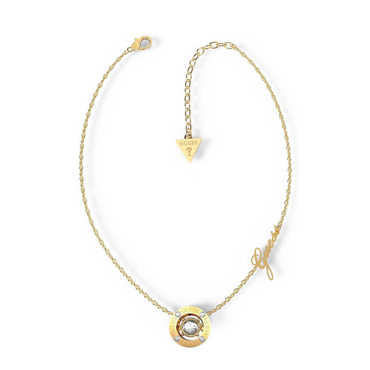 Collar Guess Dama Solitaire De Acero Inoxidable En Tono Oro ...