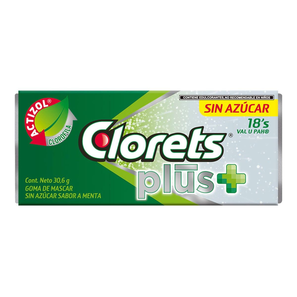 Chicles Clorets Plus+ Menta