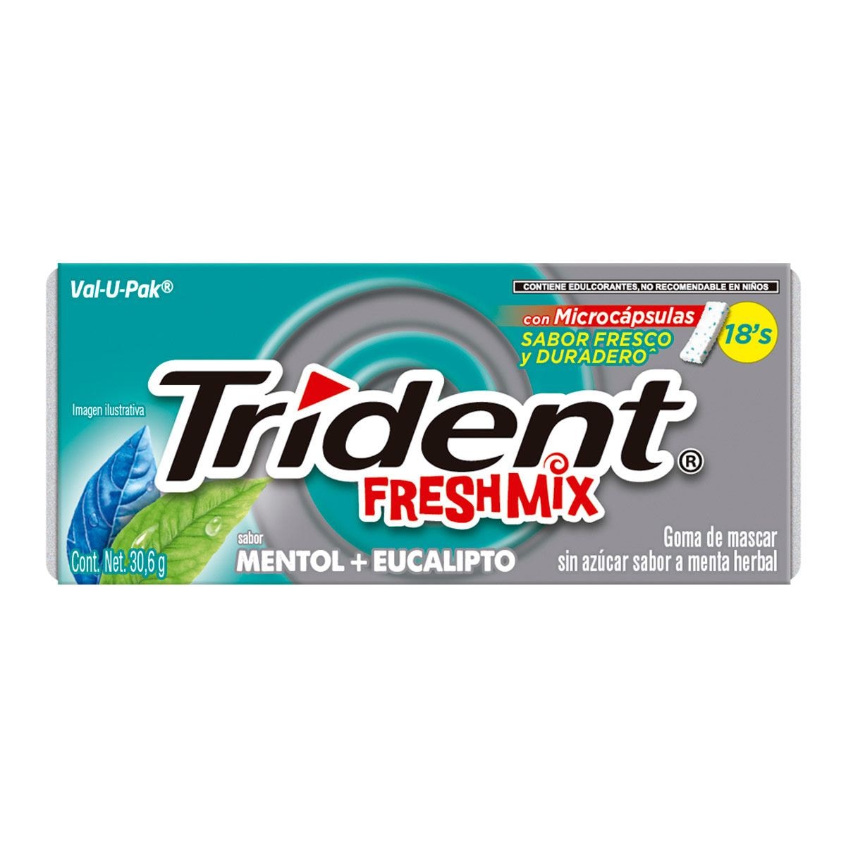 Chicles Trident Freshmix Mentol+Eucalipto