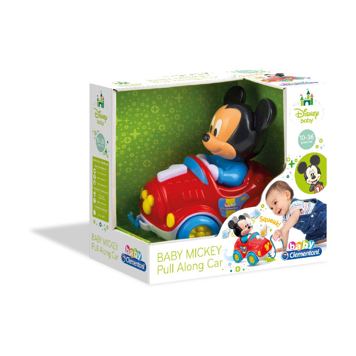 Baby mickey pull along car