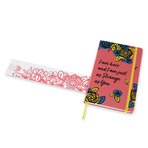 Libreta Frida rosa grande, hoja blanca pasta dura