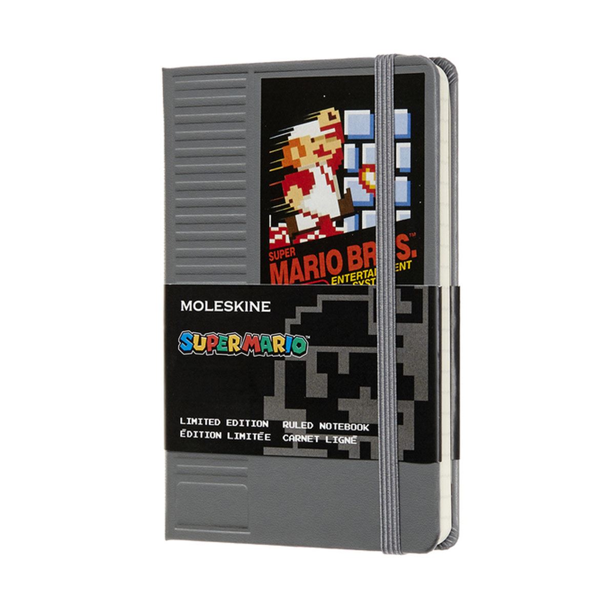 Libreta Super Mario bolsillo gris hoja rayada pasta dura