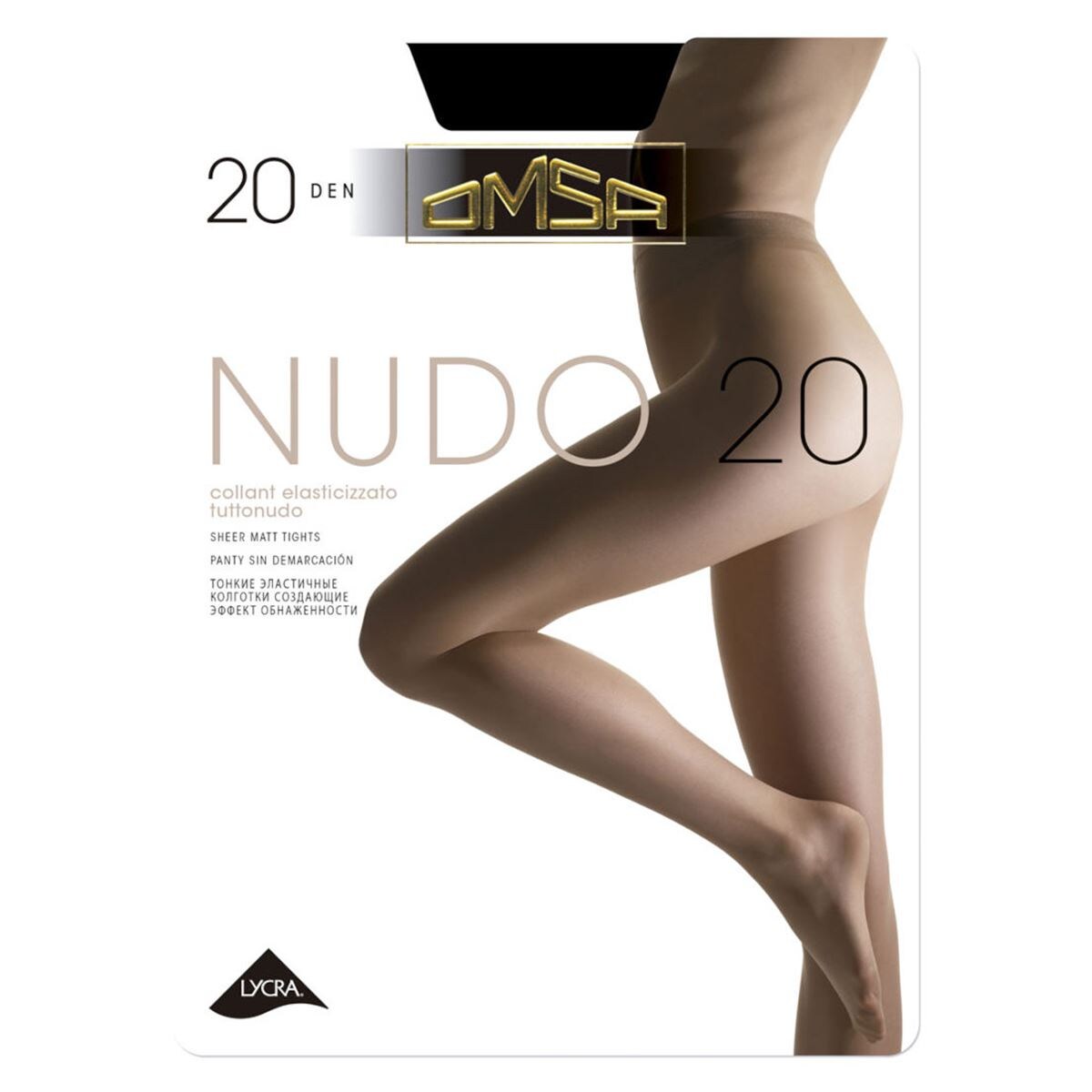 Pantimedia Omsa Nudo 20 efecto invisible modelo 219 color negro talla mediana dama
