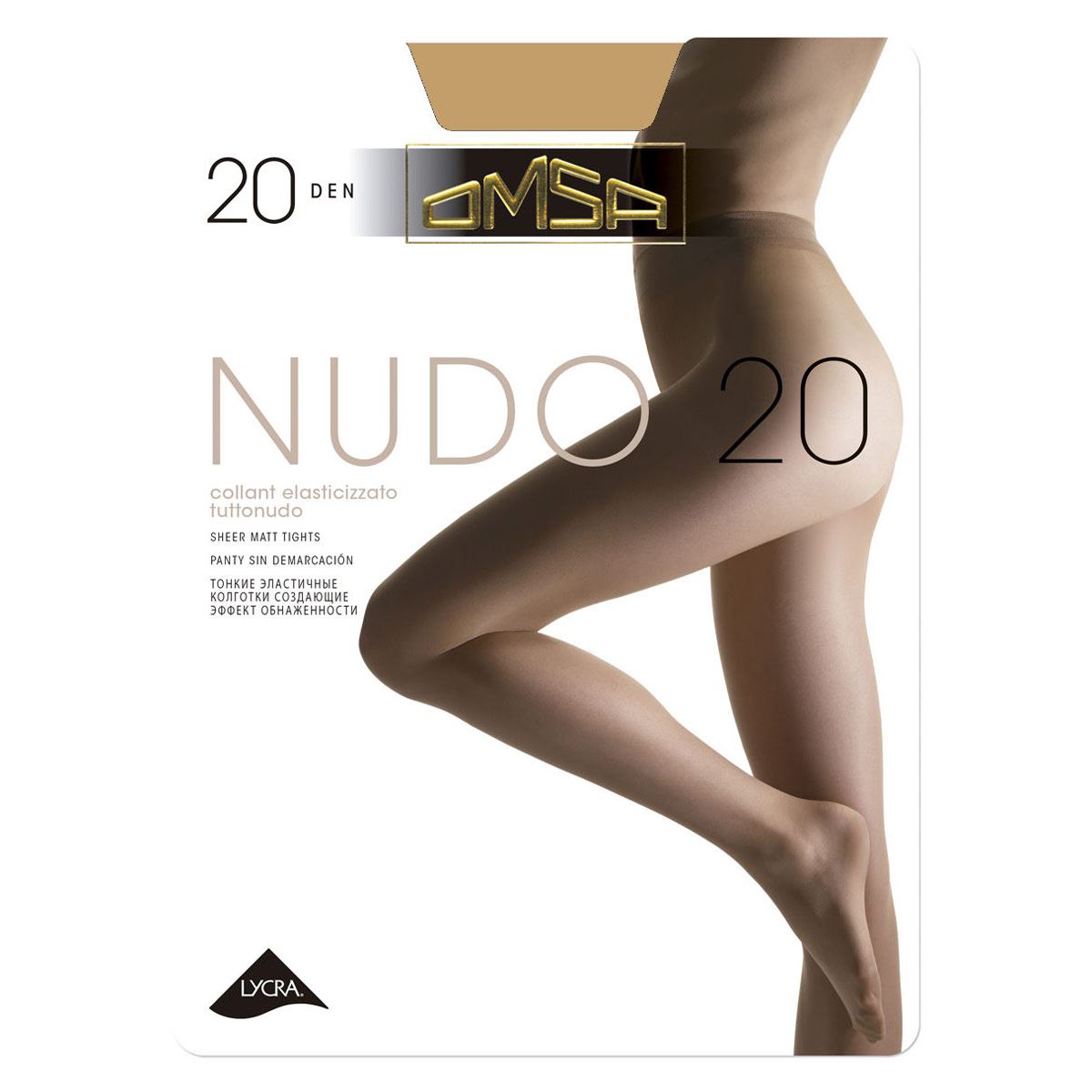 Pantimedia Omsa Nudo 20 efecto invisible modelo 219 color natural talla mediana dama