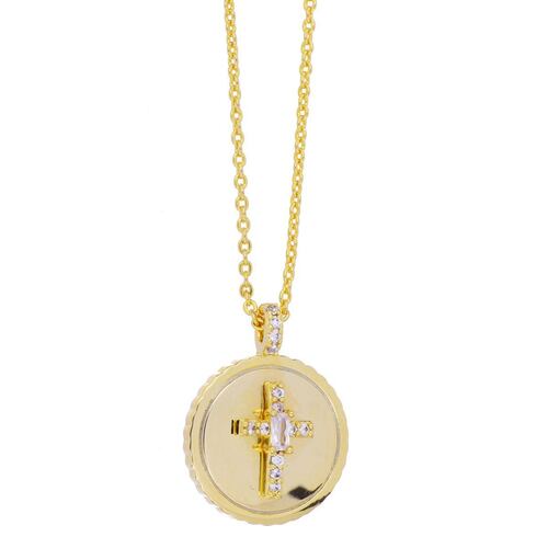 FB, Dije Con Cadena De 42 Cms+4cms De Extensión Medalla Cruz Con ...