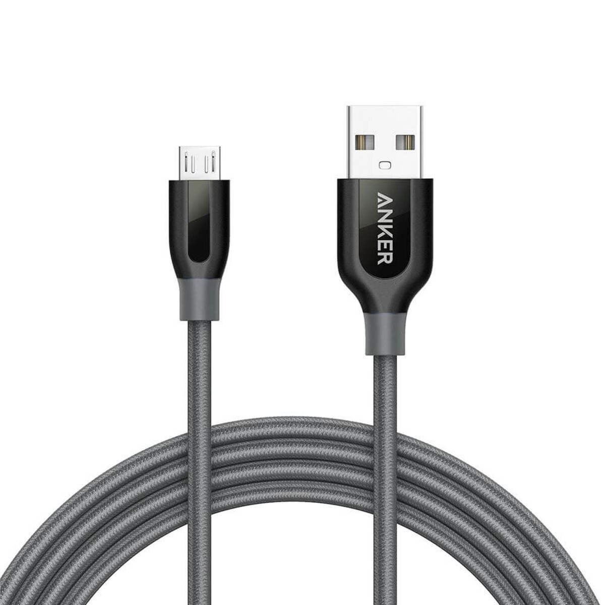 Cable Micro USB Gris Nylon Powerline