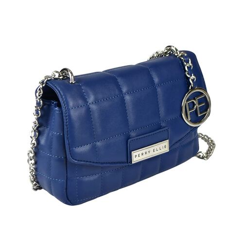 Bolsa estilo Crossbody marca Perry Ellis color azul modelo A06770