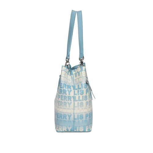 Bolsa estilo Tote marca Perry Ellis color azul con gris modelo A10146