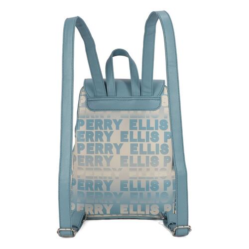 Bolsa estilo Backpack marca Perry Ellis color azul con gris modelo A10148