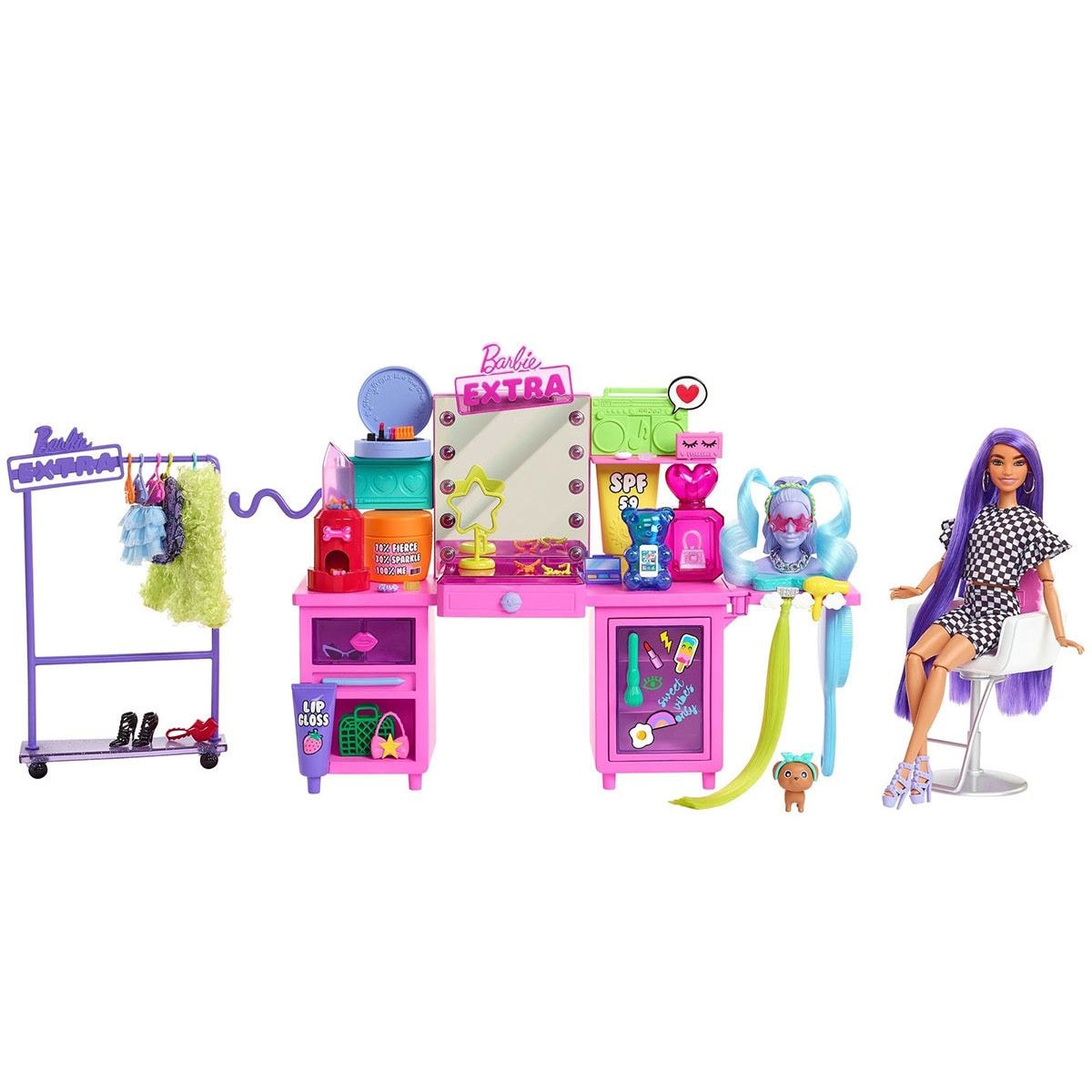 Barbie Extra, Tocador Fashion, Muñecas