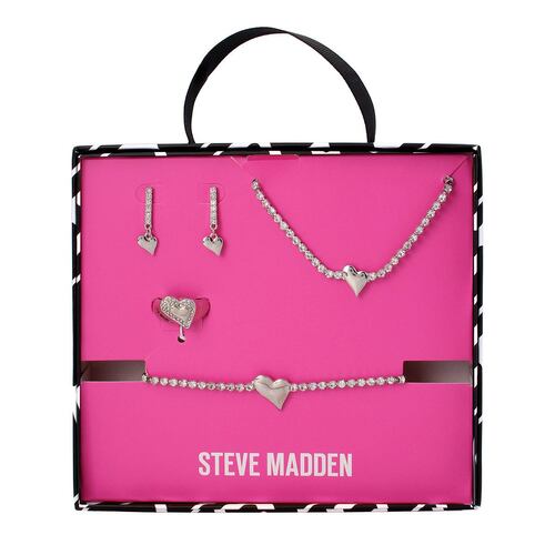 Box Set Plata Marca STEVE MADDEN Detalle corazón