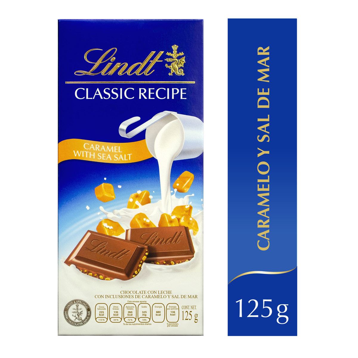 Barra de Chocolate con Caramelo y Sal Classic Recipe 125 g Lindt