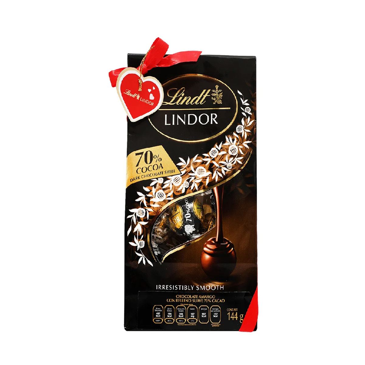 Bolsa Chocolates 70% cacao Lindor 144g