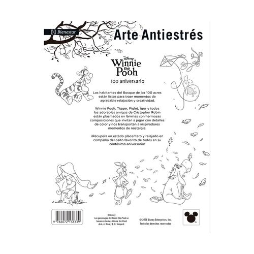 Arte Antiestrés - Winnie the Pooh 100 aniversario