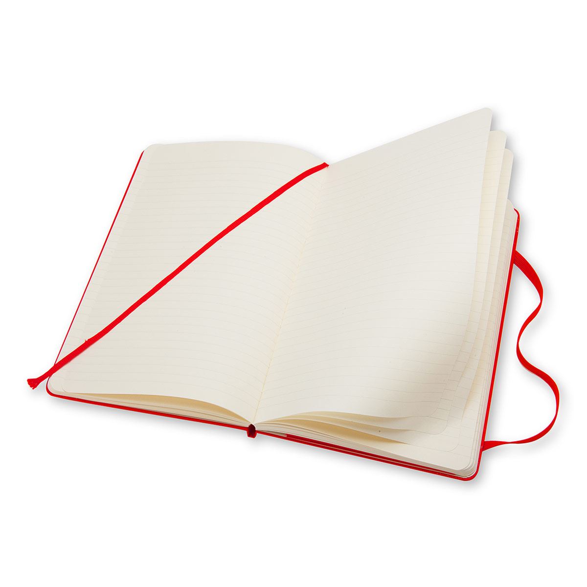 Libreta clásica grande roja, hoja rayada pasta dura