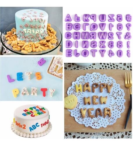 100 Cortadores Marcadores Moldes Letras Para Fondant Galleta