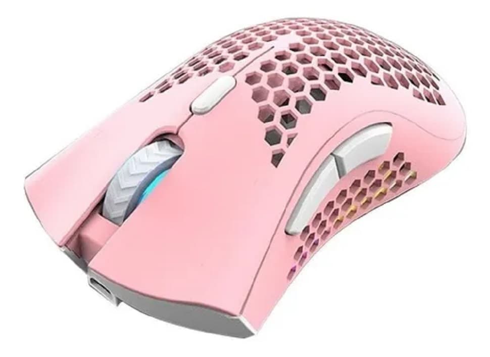 Mouse de juego inalámbrico recargable Rosa
