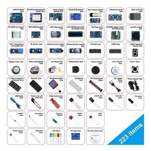Kit Compatible C/ Arduino Uno R3 Con Español Tutorial.