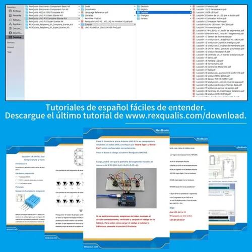 Kit Compatible C/ Arduino Uno R3 Con Español Tutorial.