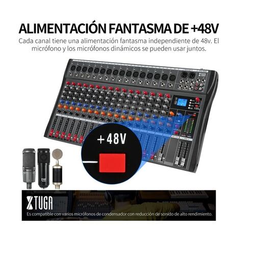 Mezcladora De 16 Canales Mixer Usb