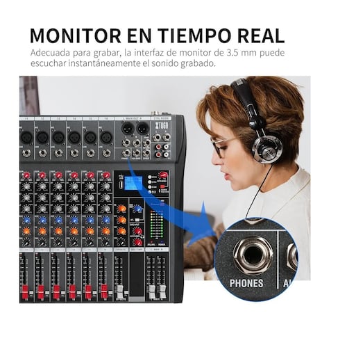 Mezcladora De 16 Canales Mixer Usb