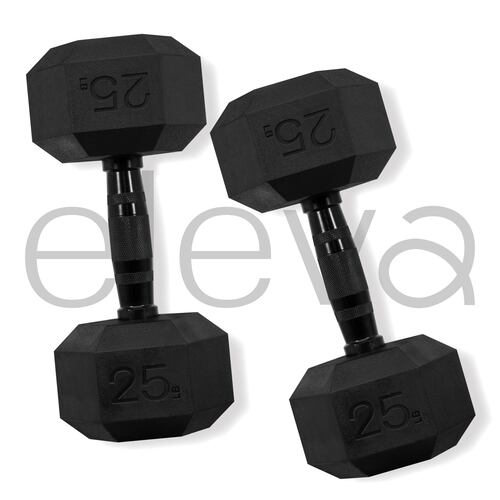 Mancuernas Hexagonal Cromada De 25 Lb