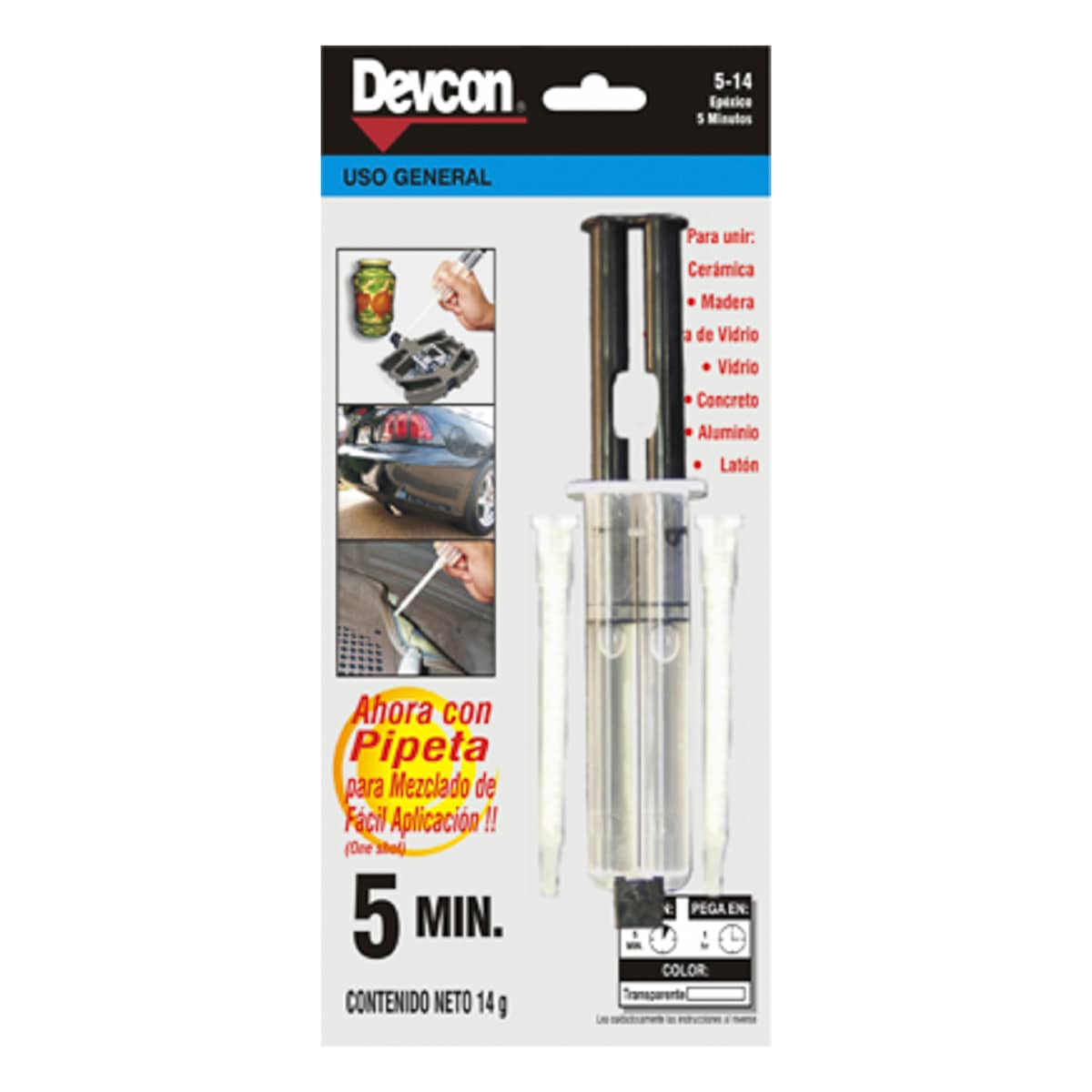Adhesivo Epoxico Jeringa 25Ml 0.84Oz Transpare Devcon 5-28