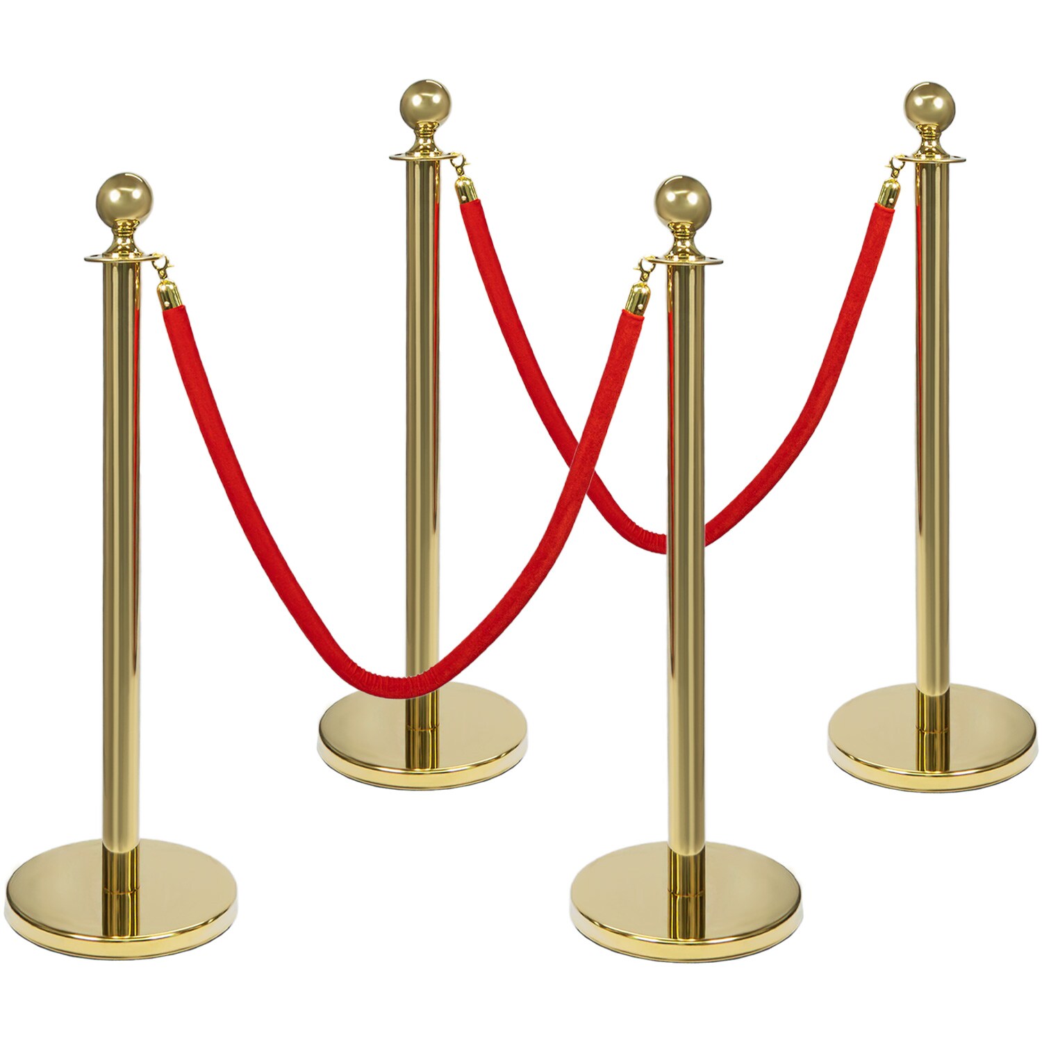 4 Postes Delimitadores Unifila Separador Con Cuerdas 1.5m