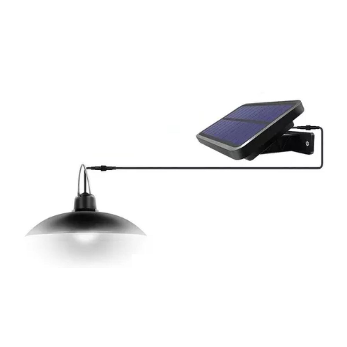 Lámpara Solar Recargable Luz Solar Exterior Con 3 Luces Led Negro