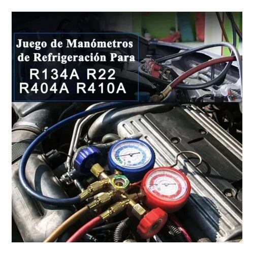 Juego Manómetros Refrigeración R410a R134a R22 R404a+5 cabeza