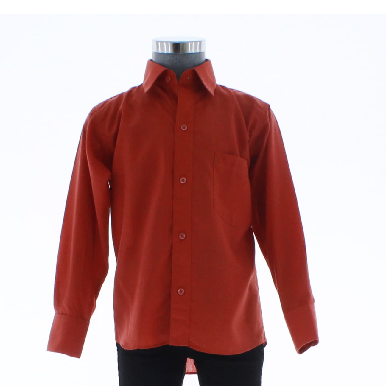 Camisa De Vestir Niño Color Chedron Manga Larga 3593 2-18 Años..