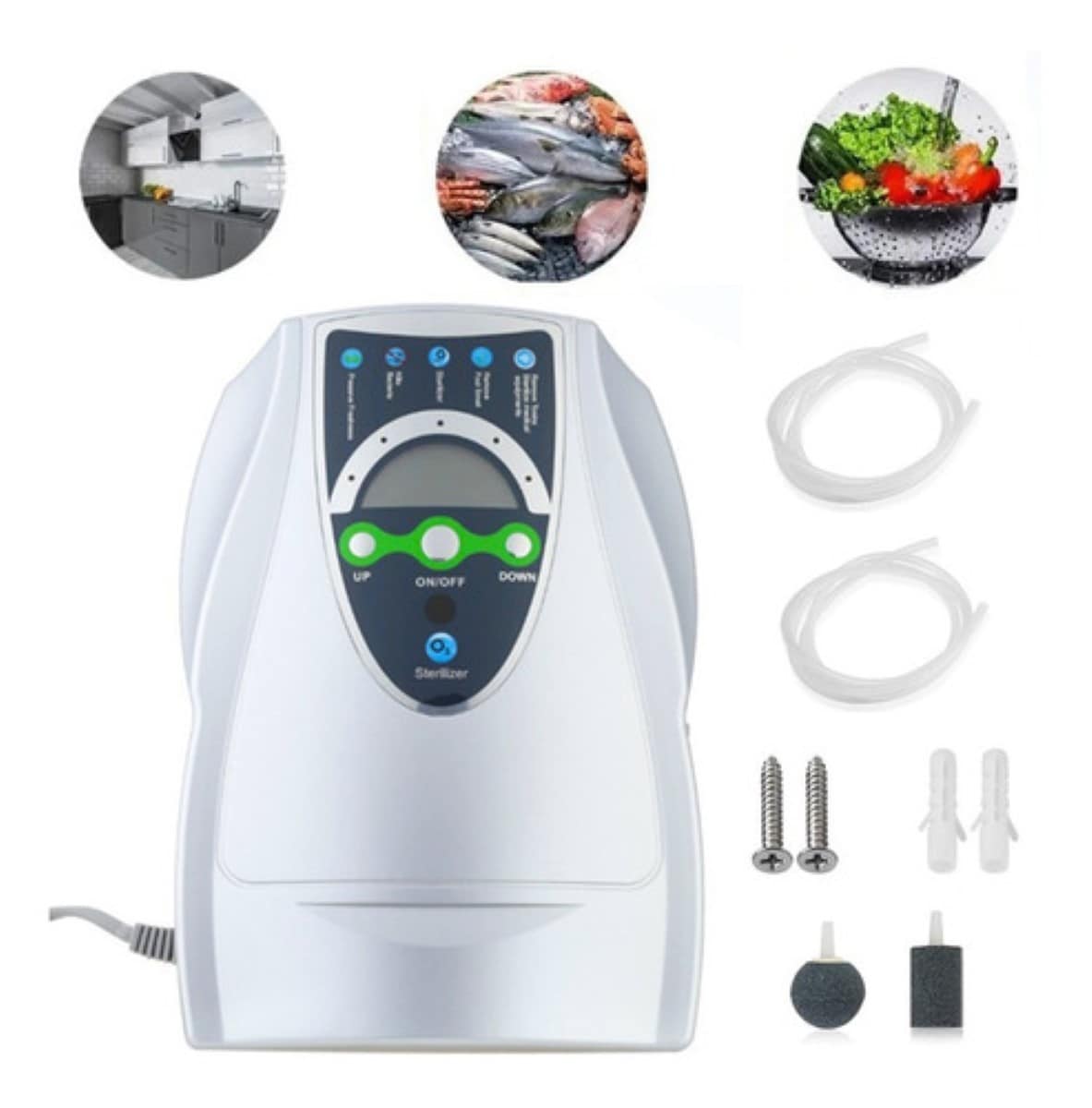 Purificador Generador Ozono Desinfectante D/agua/aire 5 Es 1 Gris