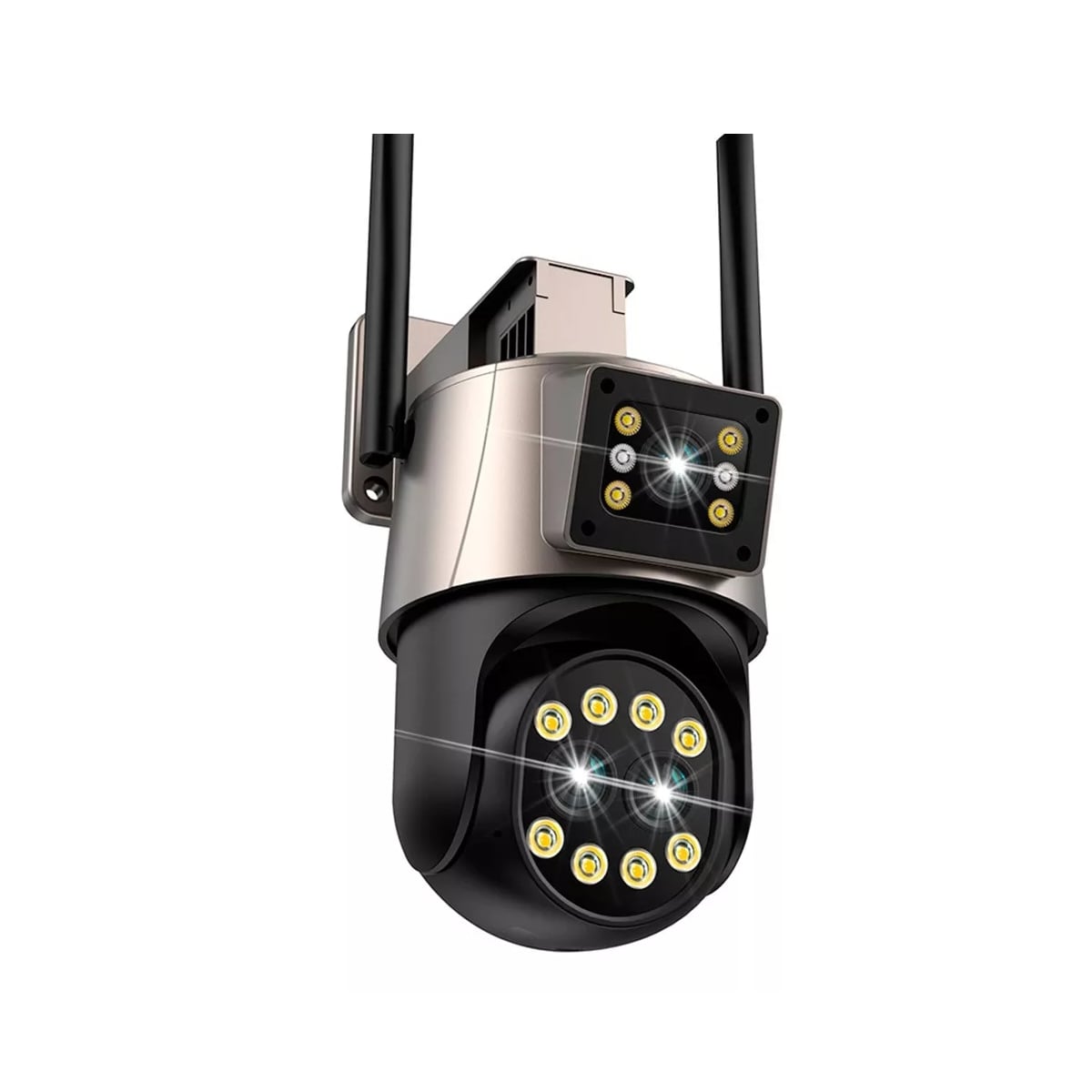 Cámara De Seguridad De Ip Triple Lente 9mp Alarma C/alexa 8x