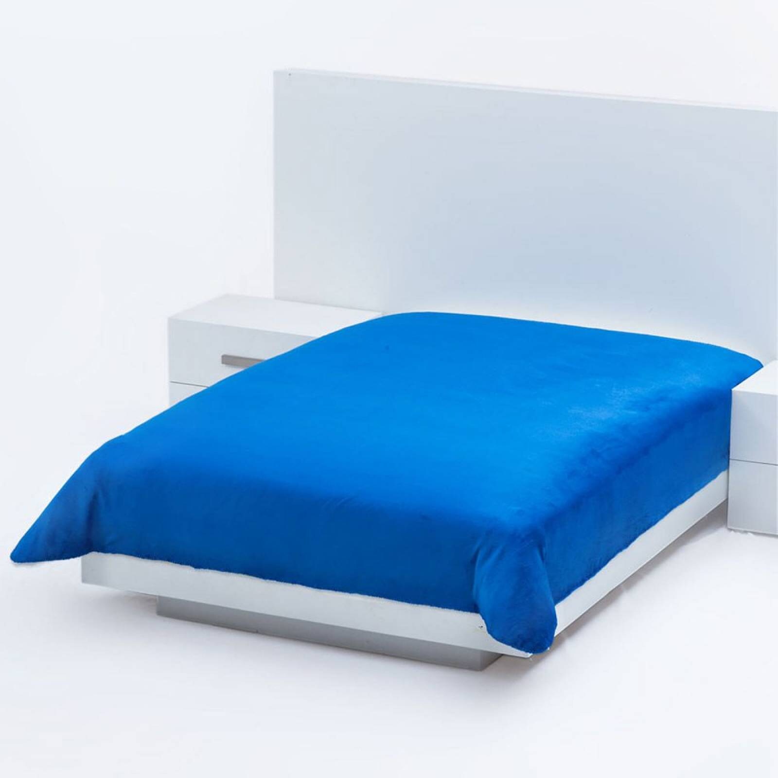 Cobertor Ultrasuave Cama Matrimonial Poliester Azul Concord
