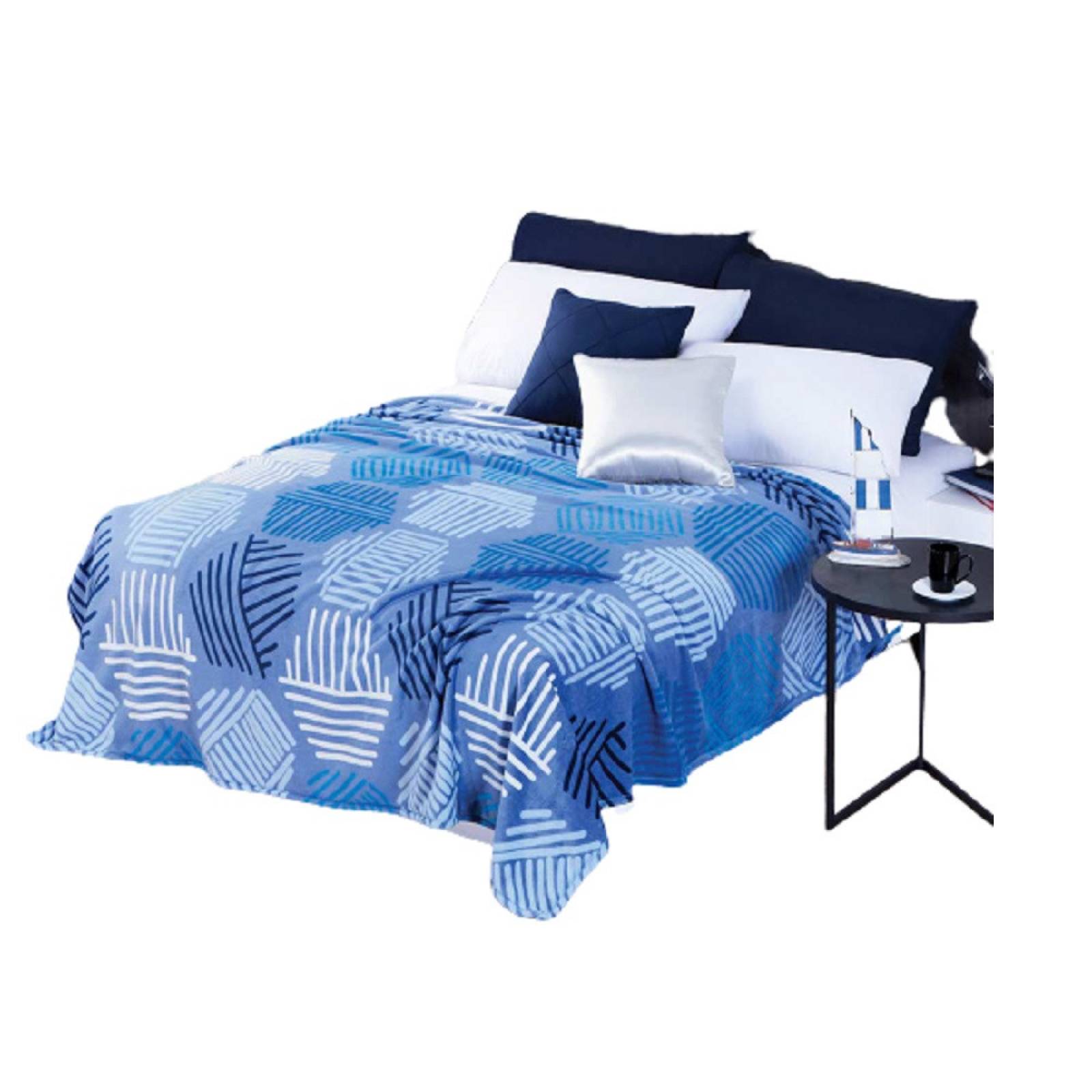 Cobertor Ultrasuave Kobe Matrimonial Poliester Azul Concord