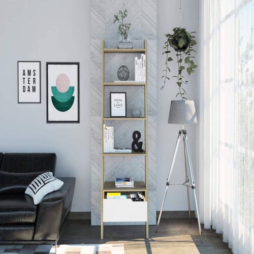 Librero Escalera Oslo Duna Blanco