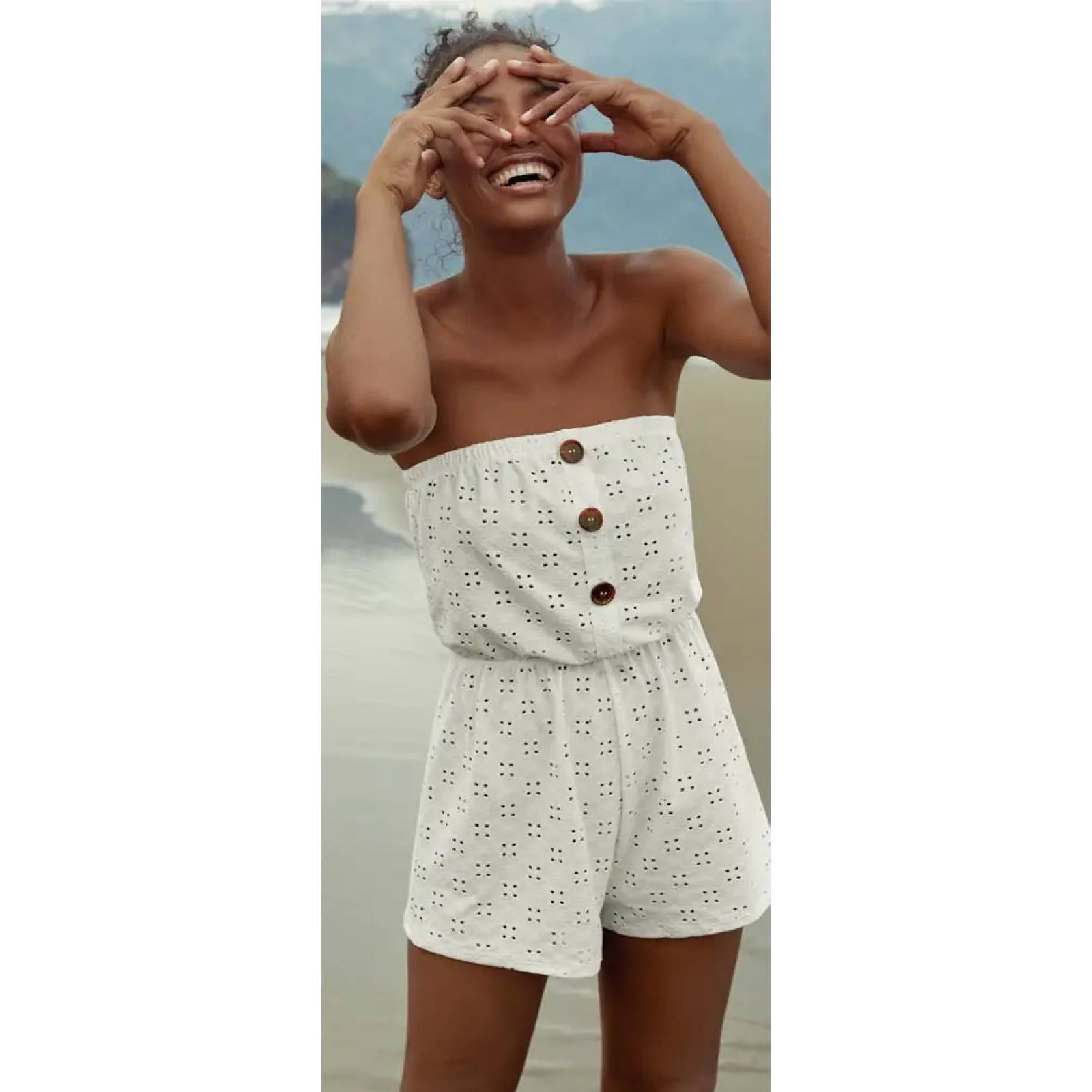 Palazzo/hot pants de playa dama blanco Holly Land modelo KOOL